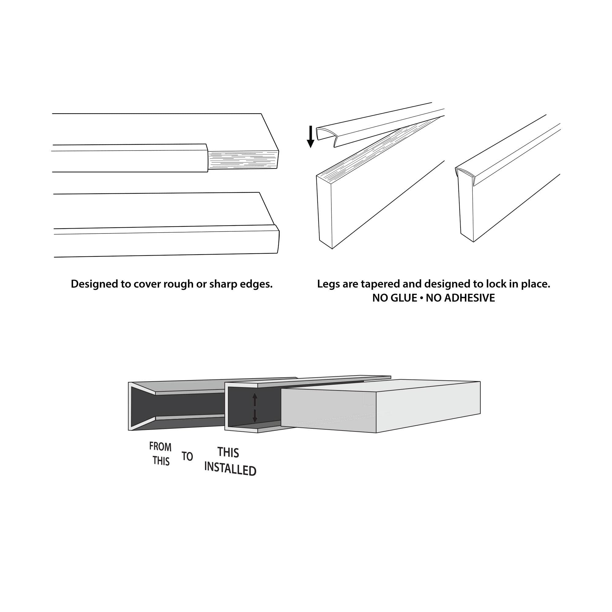 Outwater Plastics Black 1/2'' Styrene Plastic U-Channel/C-Channel 72 Inch Lengths (Pack of 10 Pieces, 60 feet Total)