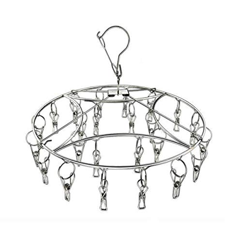 Clothes Drying Racks Laundry Drip Hanger Laundry Clothesline Hanging Rack Set of 24 Clothespins for Drying Clothes, Towels, Underwear, Lingerie, Socks