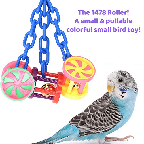 Bonka Bird Toys 1478 Roller Colorful Plastic Pulling Rattler Parrot Parrotlet Budgie Finch Dove
