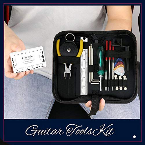 23 Pieces of Guitar Repair Kit, Guitar Tools,Installation Tool Kit, Guitar String Tool,Suitable for: Electric Guitar, Bass, Mandolin, Banjo, Ukulele, Acoustic Guitar, Etc.