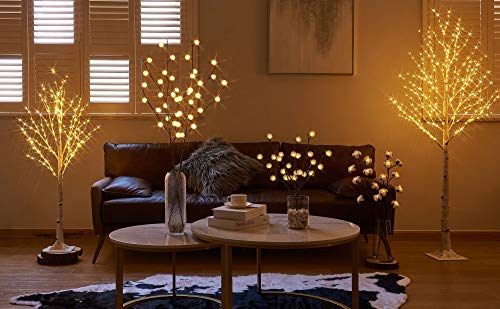 LITBLOOM Lighted Birch Twig Tree with Fairy Lights 4FT 200 LED 6FT 330 LED Lights for Indoor Outdoor Home Christmas Decoration