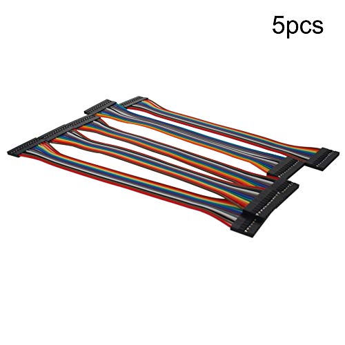 Fielect Female to Female 12P Jumper Wire 2.54mm Pitch Ribbon Cable Breadboard DIY 20cm Long 5pcs