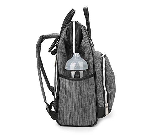 Bananafish Diaper Bag - Multi-Function Design Nappy Bag for Baby Care or Travel - Carry or Wear as Backpack - Large Capacity in Trendy, Stylish Design, Dark Grey