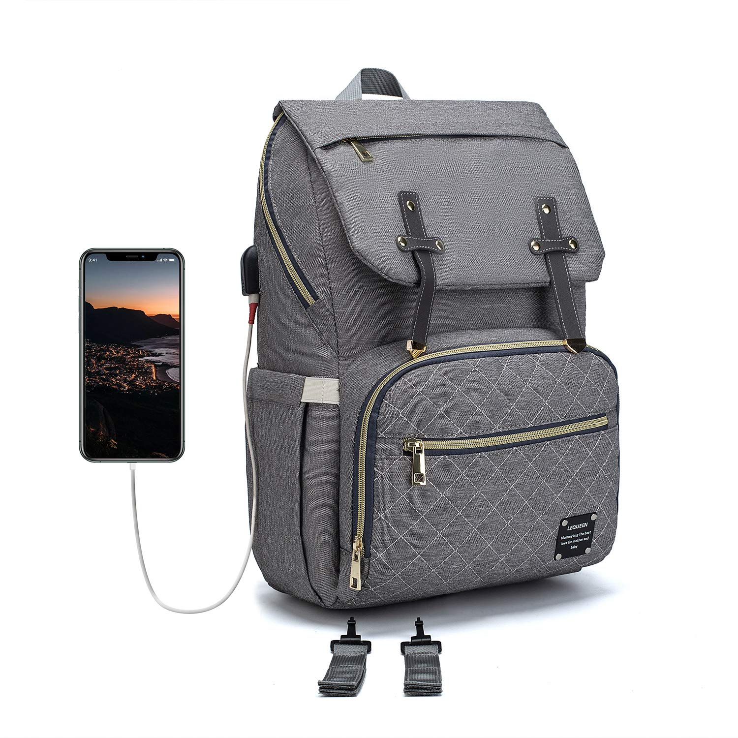 LEQUEEN Diaper Bag Backpack, Travel Back Pack Maternity Baby Changing Bags