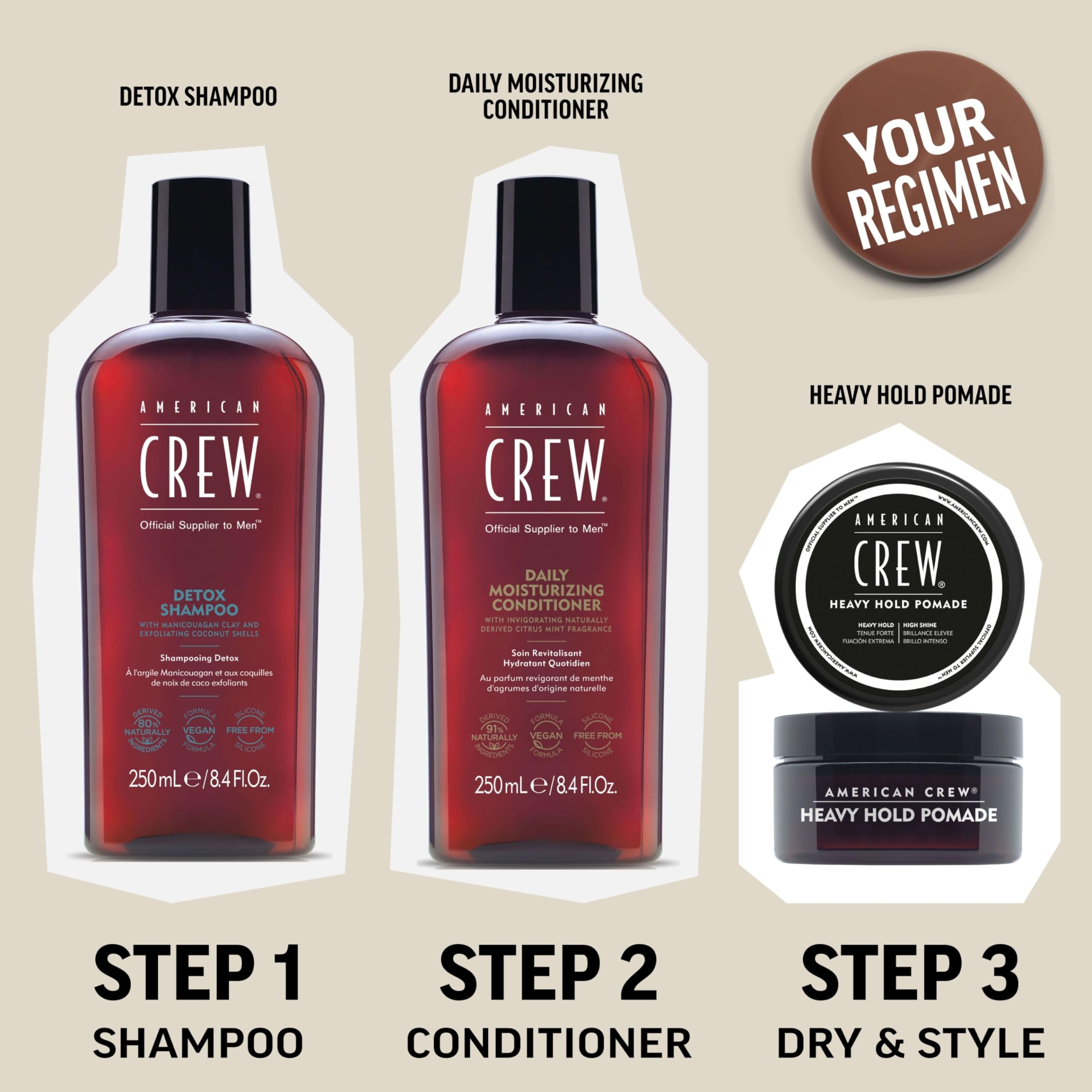 American Crew Men's Hair Gel, Extreme Hold & Shine, 3.3 Fl Oz