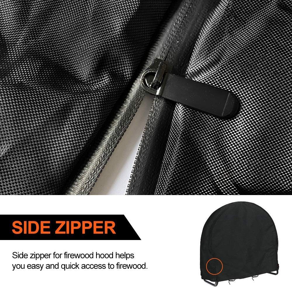 2win2buy Round Firewood Log Rack Cover, Outdoor Waterproof Ring Log Hoop Cover fit 4 Seasons Black & 5 Pairs LED Light Up Shoelaces Casual Sneaker Waterproof Plastic Shoe Strings