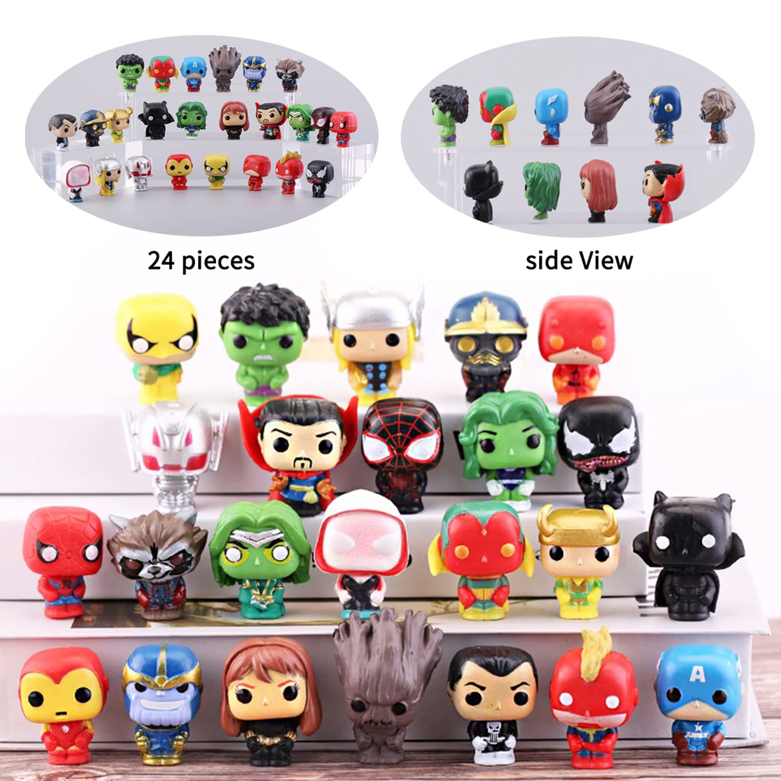 24 Pcs Ultimate Superhero Mini Figures Set - Ideal for Christmas, Easter, Cake Toppers, & Party Favors