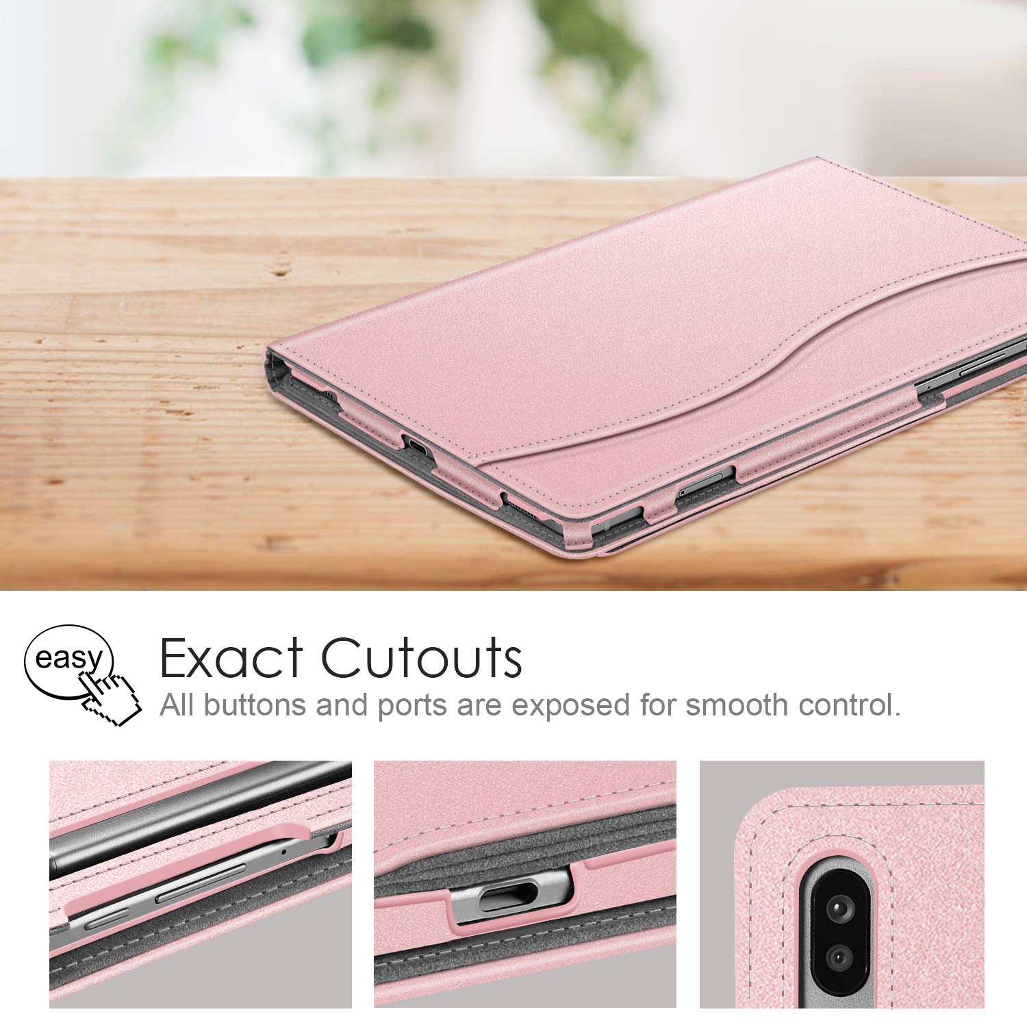 Fintie Case for Samsung Galaxy Tab S6 10.5" 2019 (Model SM-T860/T865/T867), [Patented S Pen Slot Design] Multi-Angle Viewing Stand Cover Auto Wake/Sleep, Rose Gold