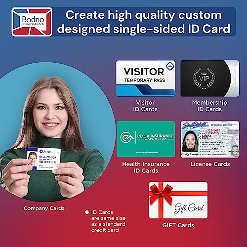 Bodno Magicard 600 Single Sided ID Card Printer & Complete Supplies Package ID Software - Silver Edition