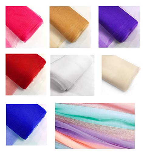 54" by 40 Yards (120 ft) Fabric Tulle Bolt for Wedding and Decoration (White)