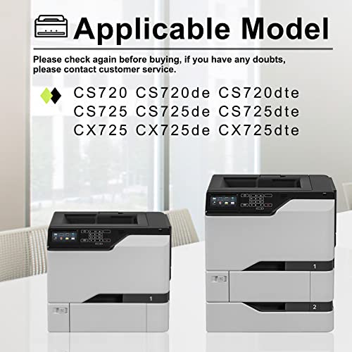 74C1HK0 Black Toner Cartridge (1-Pack) - Dra Compatible 74C1HK0 High Yield Toner Cartridge Replacement for Lexmark CS720 CS720de CS720dte CS725 CS725de CS725dte CX725 CX725de Printer Toner