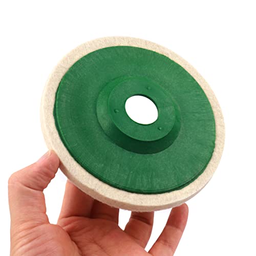 ATOPLEE Wool Polishing Wheel Disc,10pcs 5" x 7/8" Arbor Buffing Wheel for Angle Grinder,Wool Felt Polishing Wheel for Metal,Marble,Wood(Hole Diameter:22mm)