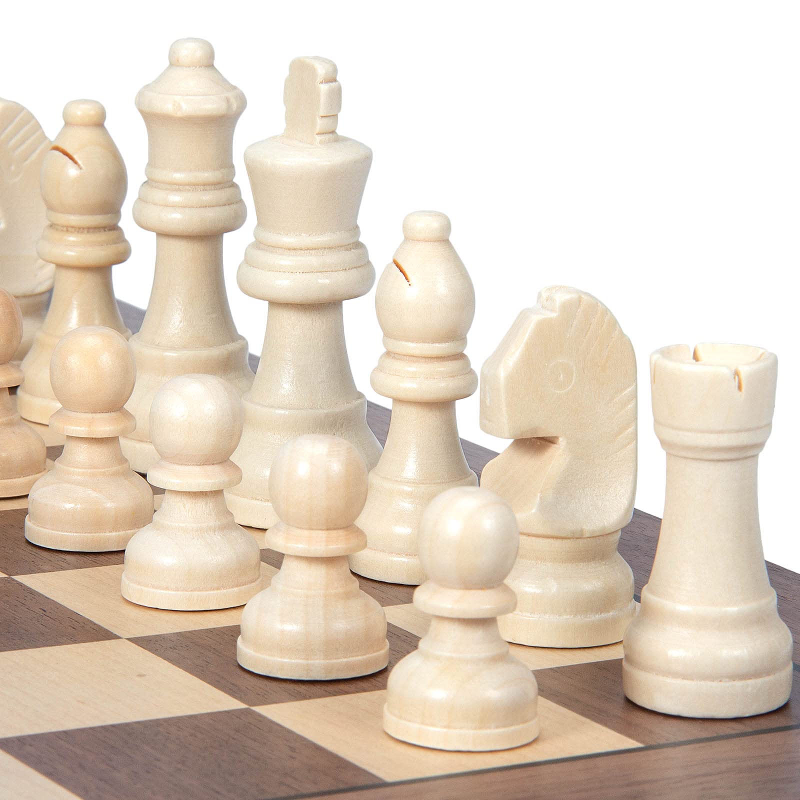 AMEROUS Wooden Chess Pieces Only with 2 Extra Queens / 3.0 Inch King/Storage Bag/Chess Instructions/Chessmen for Chess Borad/Replacement of Missing Pieces (NO Board)