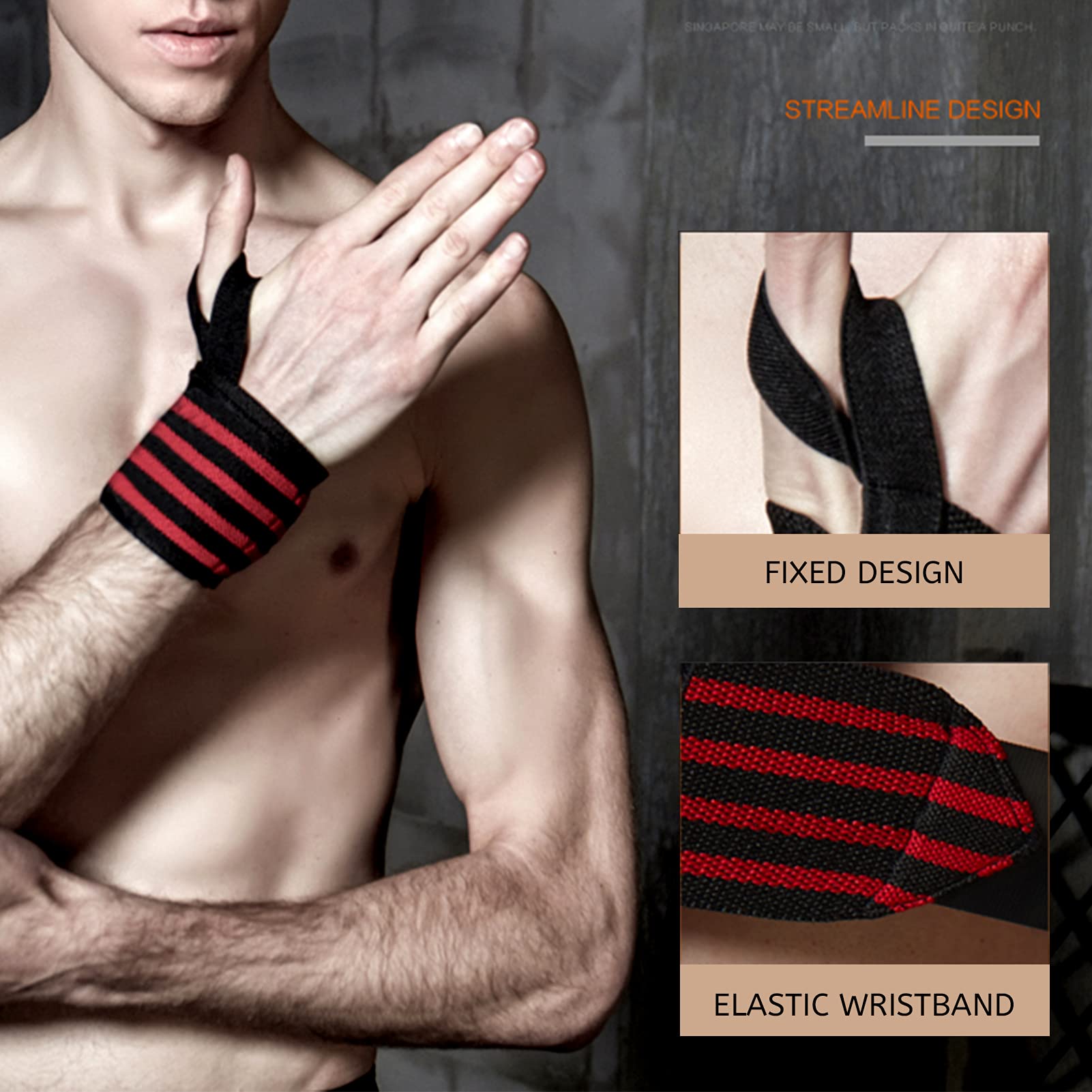 2 Pack Wrist Wraps for Weightlifting with Thumb Loop,Wrist Support Braces for Gym Workouts,Professional Grade Wristbands,Cross Training-Men&Women-Avoid Injury&Improve Your Workout 20''