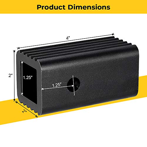 BougeRV 2 inches to 1-1/4 inches Trailer Hitch Adapter 2 inches to 1.25 inches Hitch Adapter Insert Sleeve Receiver Converter for Bike Rack and Cargo Carriers