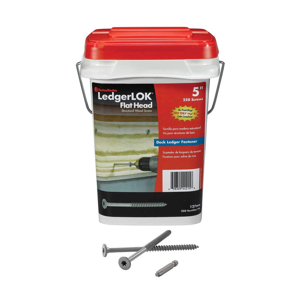 FastenMaster LedgerLok Flat Head Wood Screw - Bucket of 250 - 5"