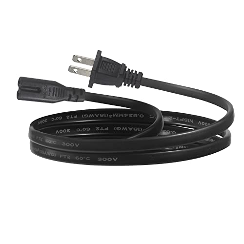 2FT Replacement 2 Prong AC Power Cable - 18 AWG 2 Slot Non-Polarization Figure 8 Power Cord Compatible with Xbox Series X/S, Xbox One S/ X PS4 PS3 PS2 Slim Game Console, for Sony Playstation /PSP/PSV