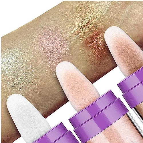 3 Colors Polvo De Hadas Highlighter Powder, Body Brightens Face Blusher Patting Makeup Glitter Stick with Sponge Set for Hair Cosmetic