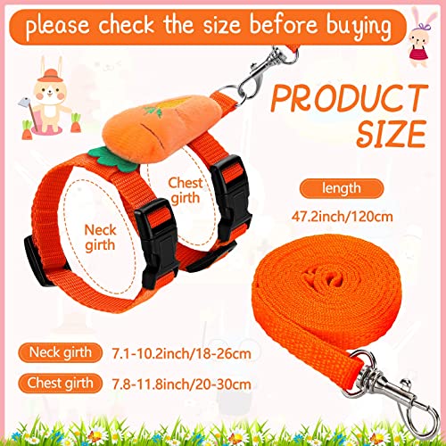 4 Sets Adjustable Bunny Rabbit Harness and Leash Set Small Pet Cute Vest Harness Leash Ferret Harness Guinea Pig Harness Ferret Leash with Decorations for Bunny Kitten Puppy, Small Pets (Fruit)