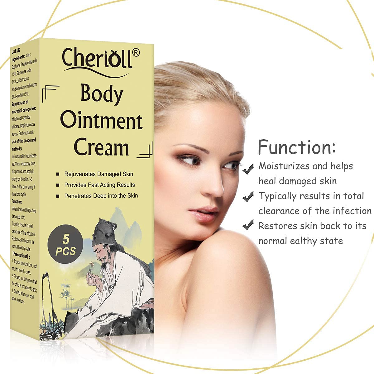 Face Cream, Moisturising Cream, Body and Face Moisturizer for Dry Skin,5pcs