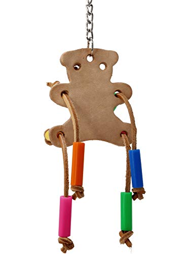 Bonka Bird Toys 988 Teddy Bear Leather Bird Toy Parrot Cage Toys Cages Budgie Cockatiel Conure