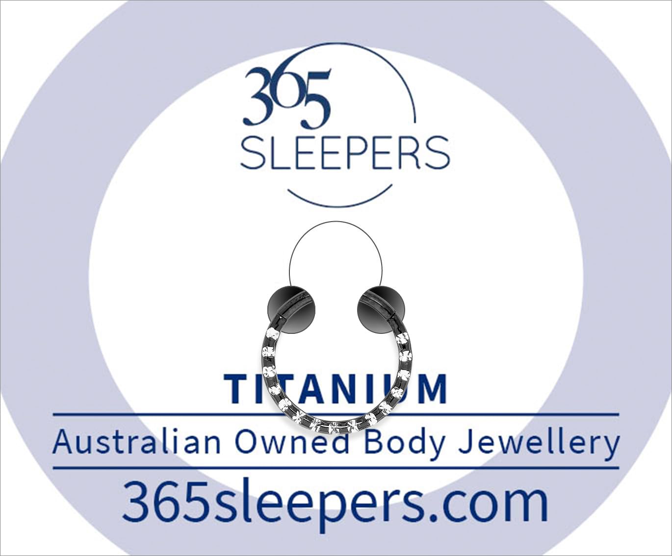 365 Sleepers G23 Titanium 16G 6mm - 10mmGem Hinged Hoop Segment Nose Ring Helix Tragus Septum Unisex Earring Body Piercing Jewelry