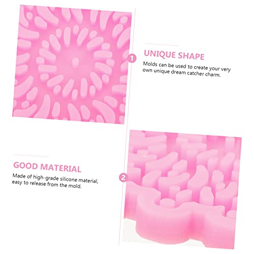 5pcs Dream Catcher Stencil Mini Silicone Molds Circle Tray Resin Molds Necklace Pendant Silicon Molds Silicone Jewelry Pendant Molds Dreamcatcher Charms Molds DIY Silicone Mold Set