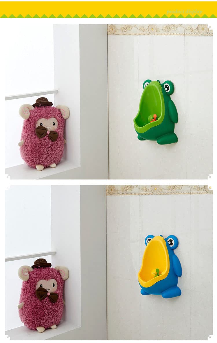 HGUIM Frog Pee Training,Toilet Pee Trainer with Funny Aiming Target Frog Pee Training, Urinals for Boys (Blue)