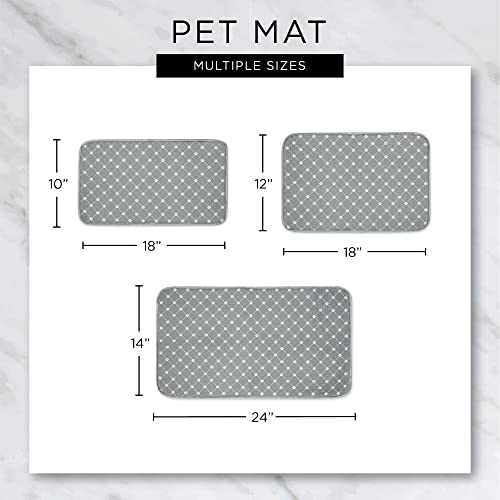Bone Dry Machine Washable, Ultra Absorbent Pet Mat, 12x18, Gray Lattice