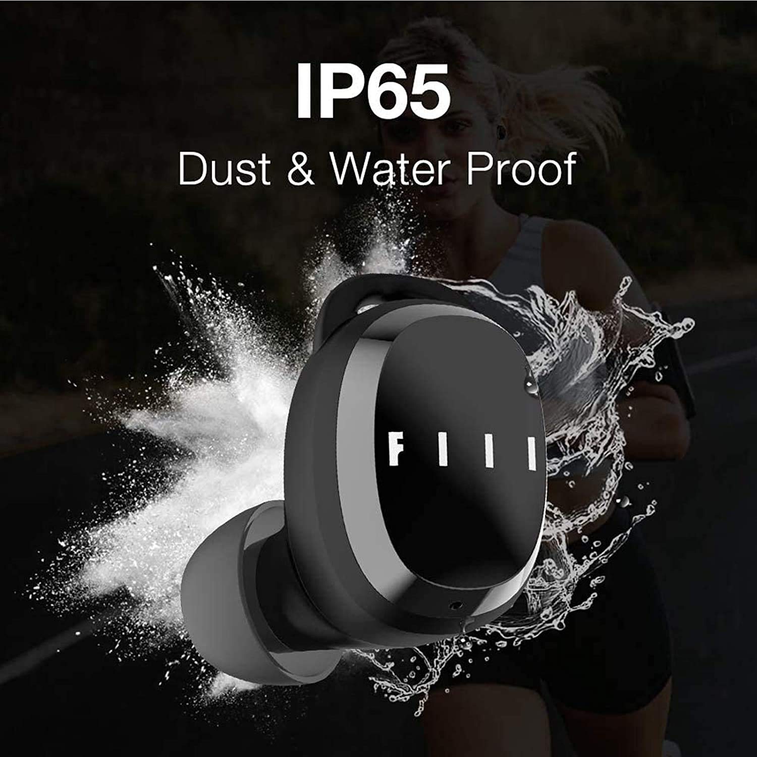 FIIL T1X TWS True Wireless Earbuds - Bluetooth 5.0, HiFi Stereo Bass, Noise-Cancelling, Sweatproof, Black