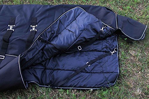 CHALLENGER 68" 1200D Horse Turnout Waterproof Heavy-Weight Winter Blanket Black 551G