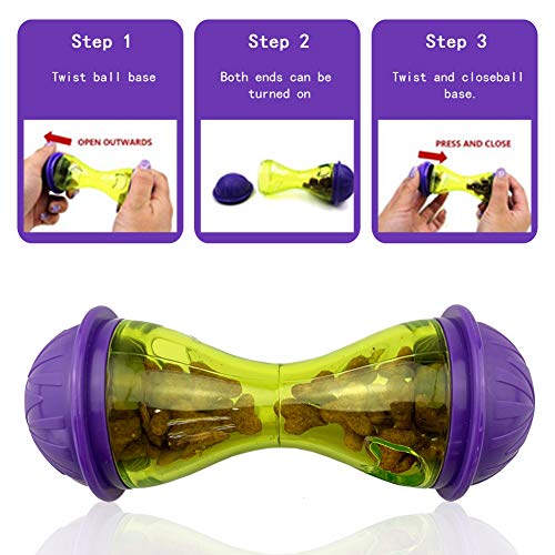 Cat Interactive Treat Dispenser Toy - Pet Slow Feeder Toy, Cat Food Dispensing Improve Intelligence IQ Puzzle Toy (4.33x1.77inch)