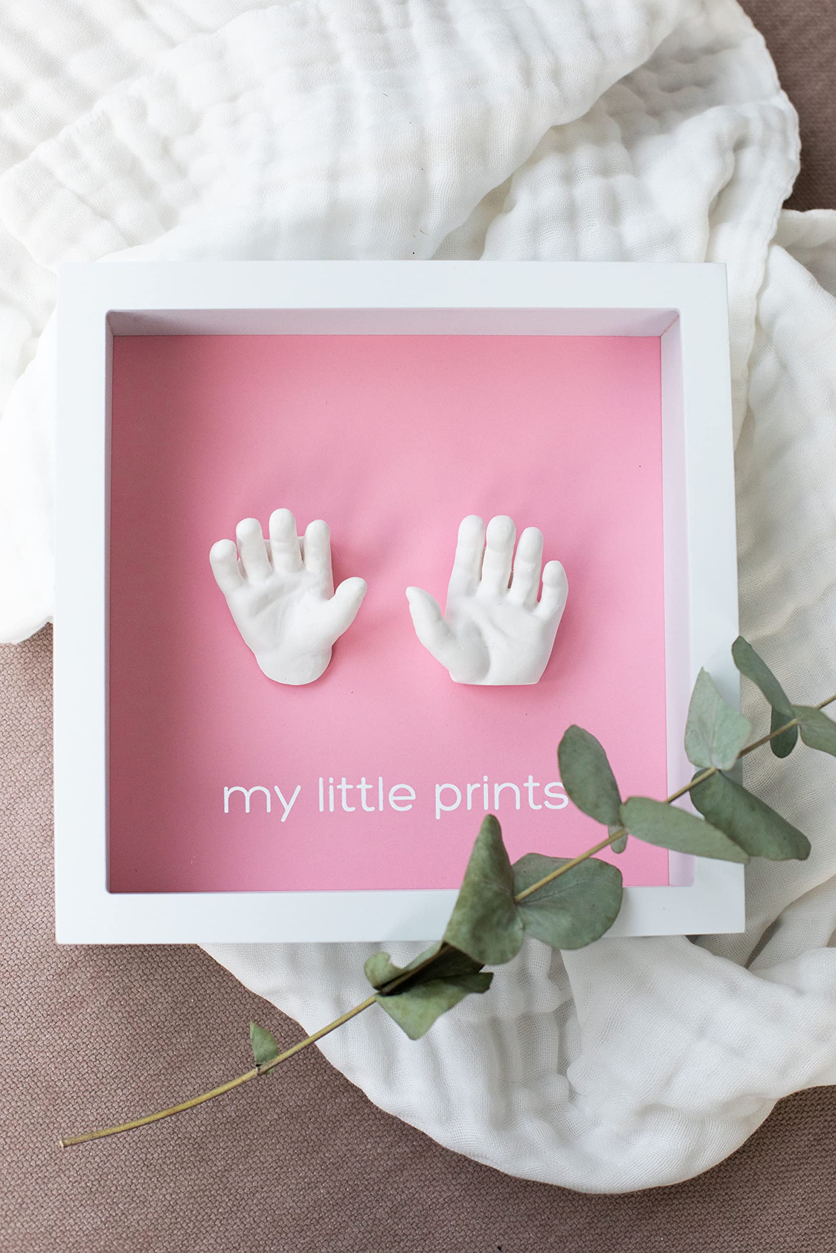 Pearhead Baby Hand and Foot Casting Kit, Newborn Keepsake Frame for Baby Girl or Boy