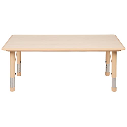Flash Furniture Wren 23.625"W x 47.25"L Rectangular Natural Plastic Height Adjustable Activity Table