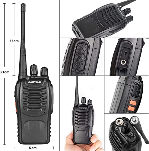 BaoFeng Walkie Talkies BF-888S Two Way Radio Long Range Rechargeable,Portable 2 Way Radio,Handsfree Walkie Talkie for Adultswith Flashlight Li-ion Battery and Charger(2 Pack)