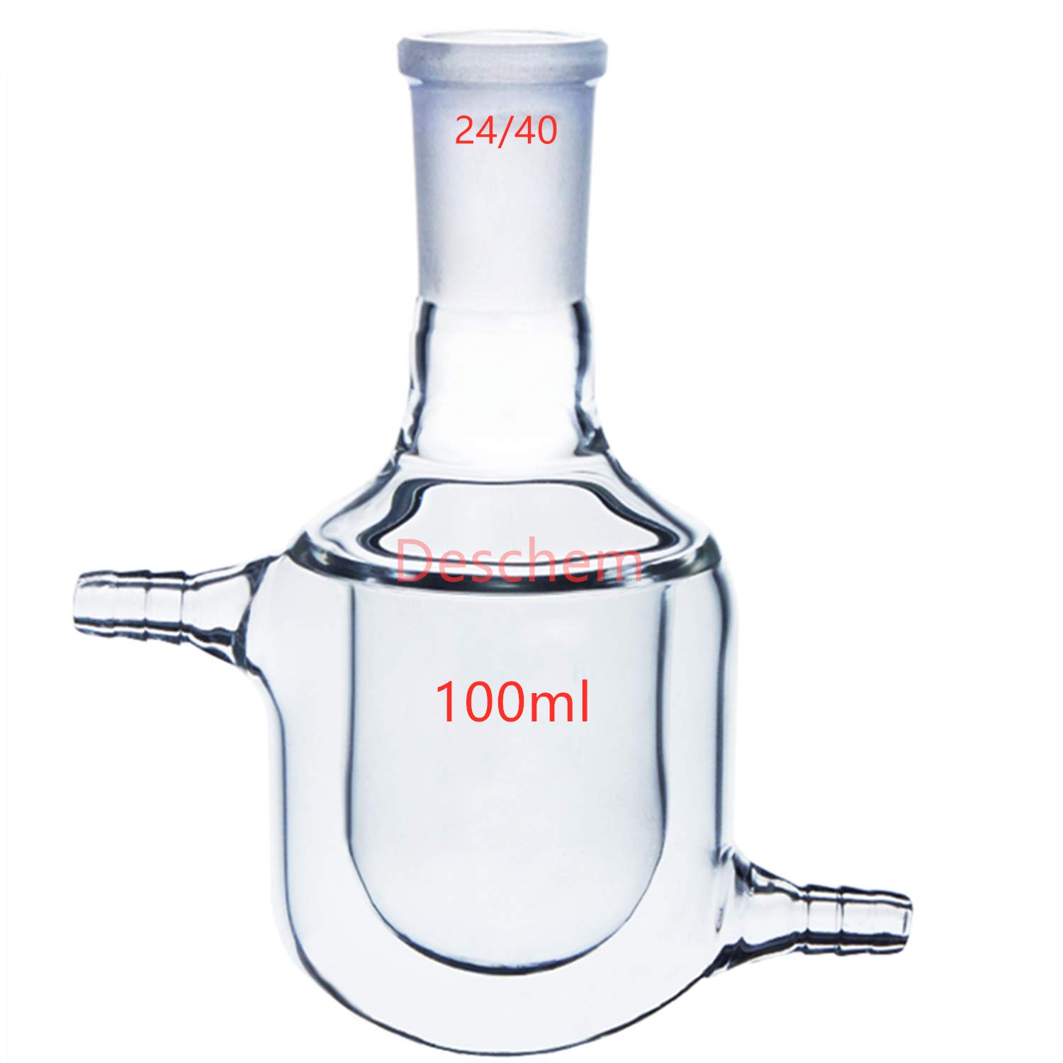 Deschem 100ml,24/40,Single Neck,Jacketed Glass Flask,Lab Reaction Bottle