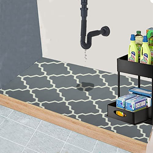 AiBOB Under The Sink Mat, 24 X 36 in, Durable Premium Mats Protect Kitchen and Bathroom Cabinets, Waterproof Absorbent Shelf Liner, Grey