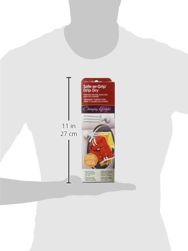 Changing Lifestyles Safe-er-Grip Drip Dry Portable Drying Rack, White with 3 prongs,11.5x17 Inch (Pack of 1)
