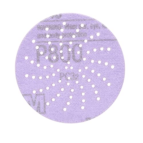 3M Hookit Purple Clean Sanding Disc 343U, 30260, 3 in, P800, 50 discs per carton
