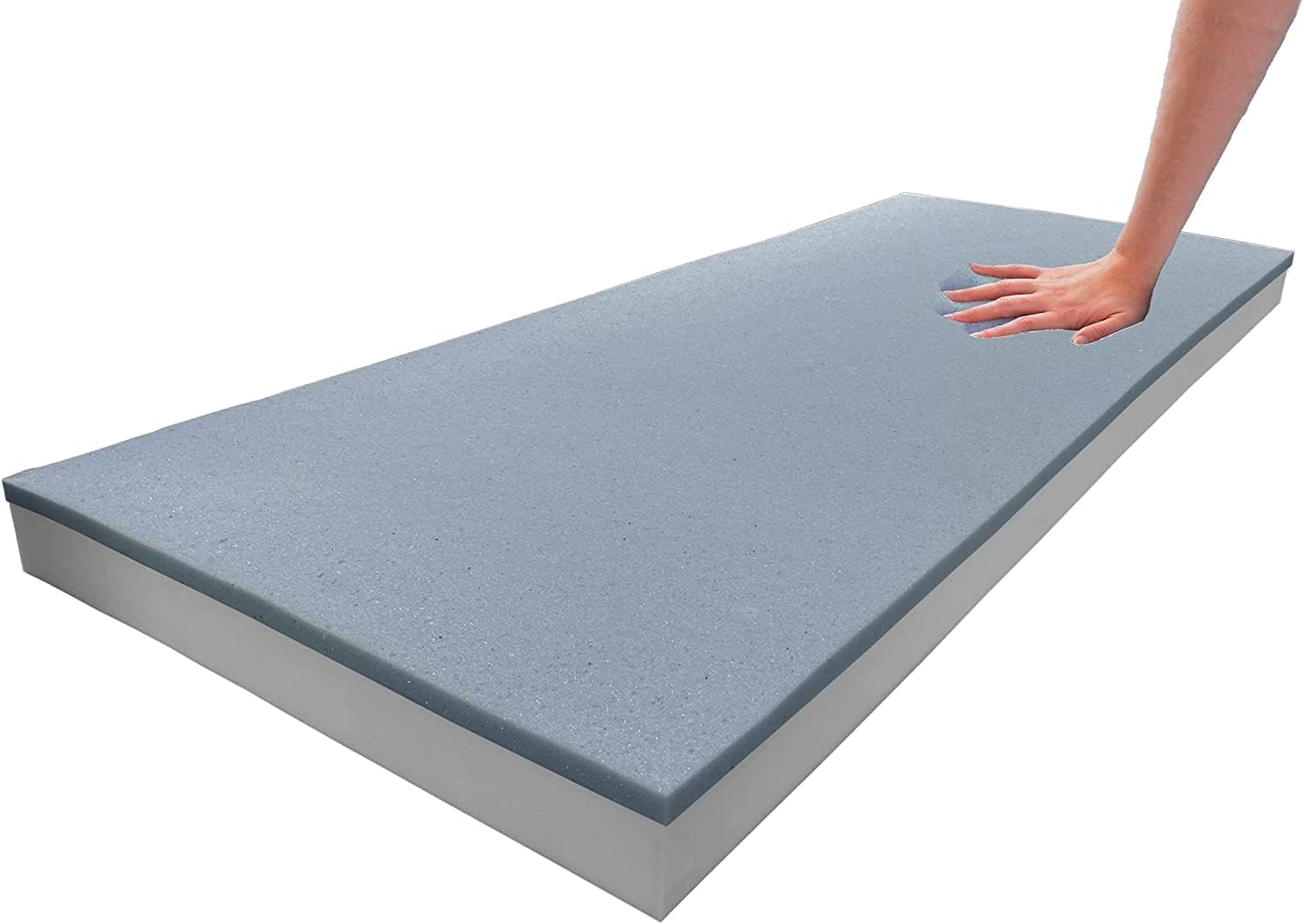 24" x 48" Gel Memory Foam, High Density Base, Medium Feel (Chair Cushion Square Foam for Dining Chairs, Wheelchair Seat Cushion Replacement) (4"x24"x48")