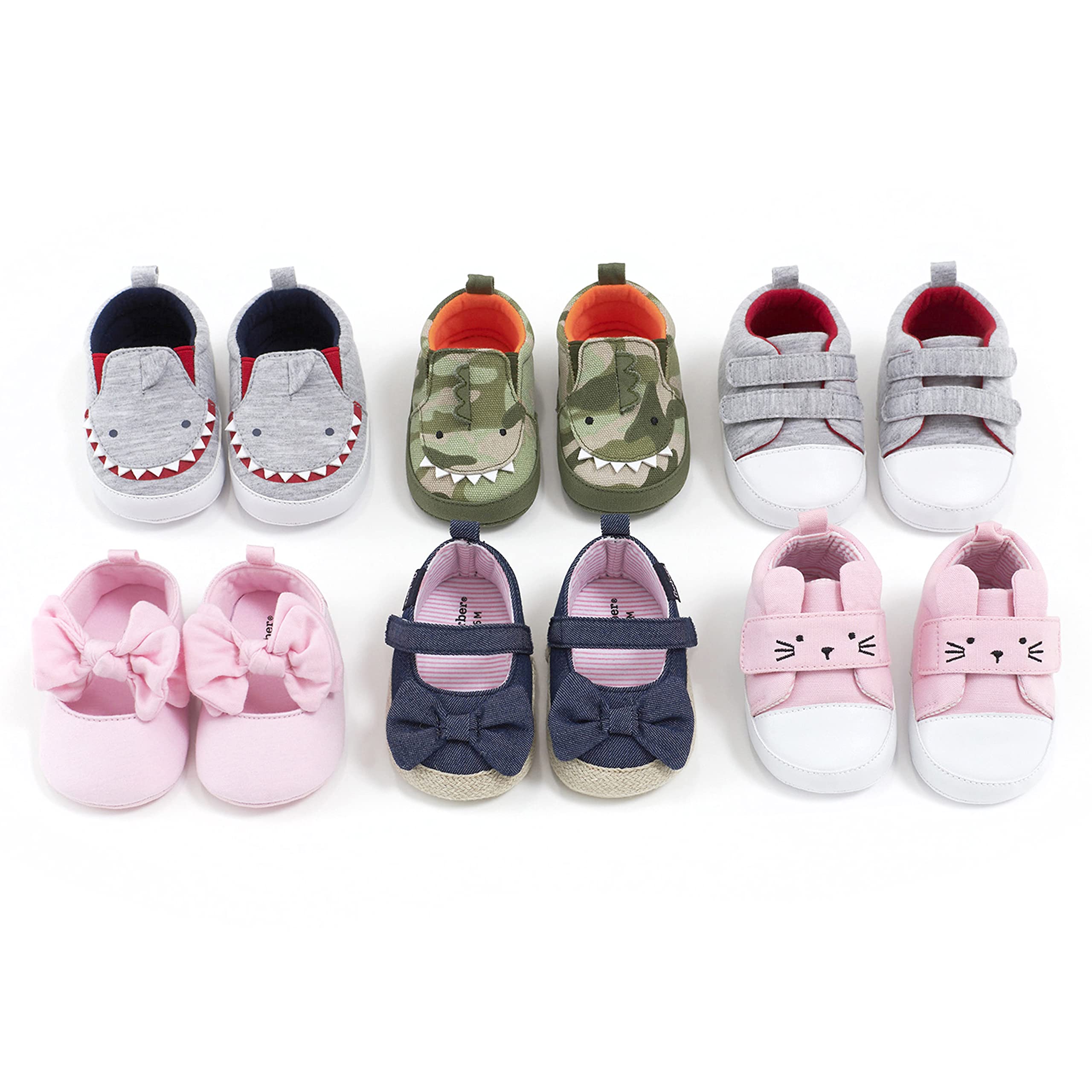 Gerber Baby Girls Newborn Infant Girls Ballet Crib Shoe Pink Bow 3-6 Months