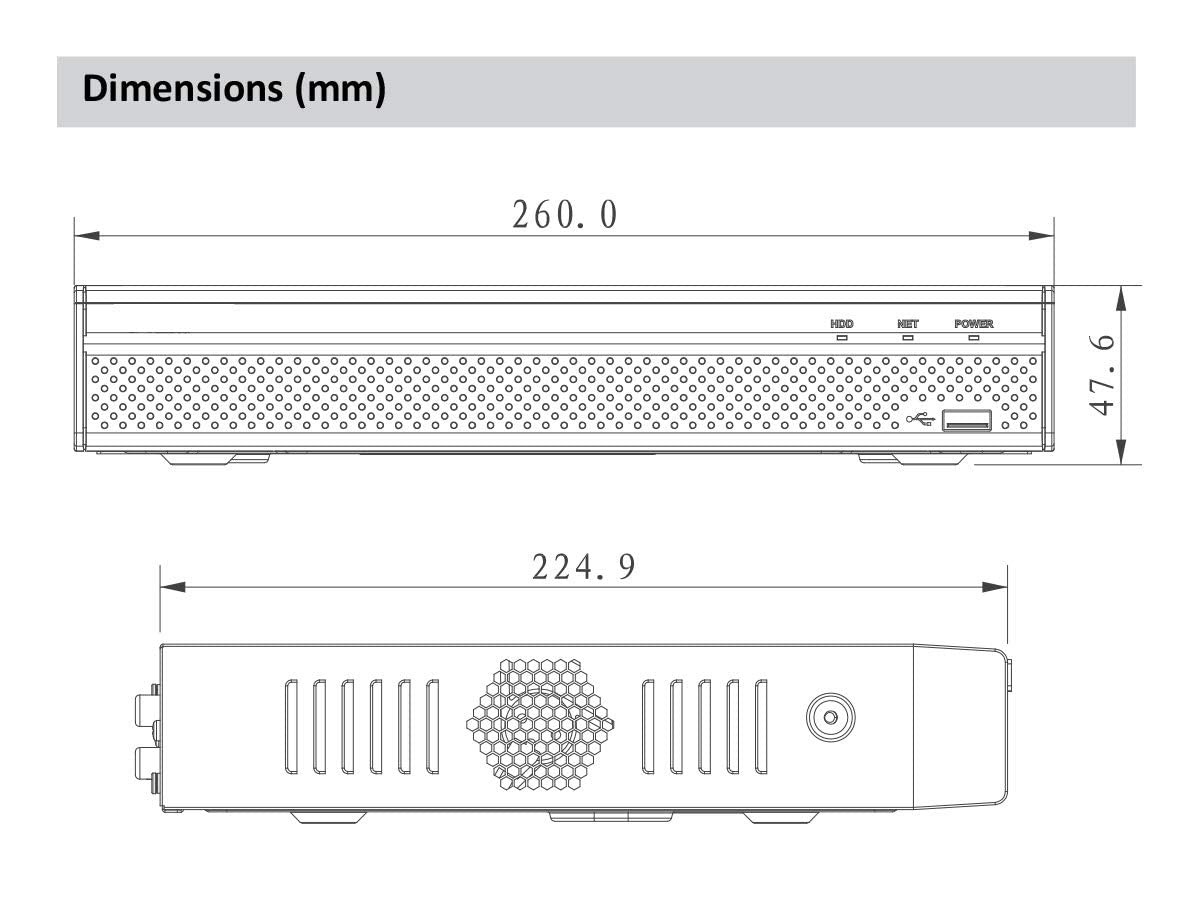 Dahua OEM NVR4104HS-P-4KS2 4 Channel Compact 1U 4PoE 4K & H.265 Lite Dildo Network Video Recorder NVR