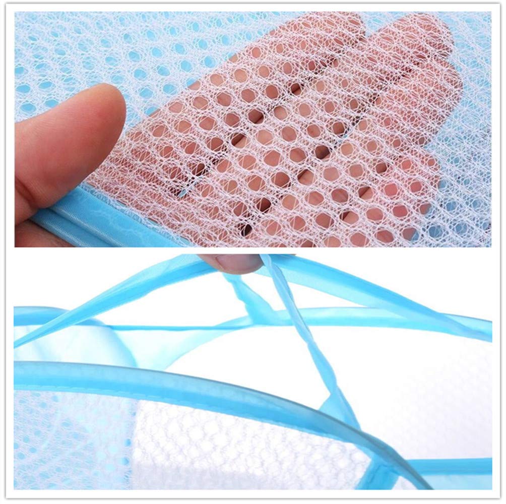 Foldable Clothes Baskets Laundry Sorters Baby Storage Bin Kids Hamper for Toys,Stray Socks,Dish Cloths,Small Garments,Sky Blue