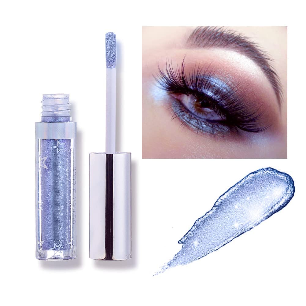 Hotiary Glitter Liquid Eyeshadow, Metallic Glitter Shimmer Sparkling Eye Shadow, Long Lasting Waterproof High Pigments Sparkling Makeup Kit for Eyes, Metals Gloss Eyeliner Pen