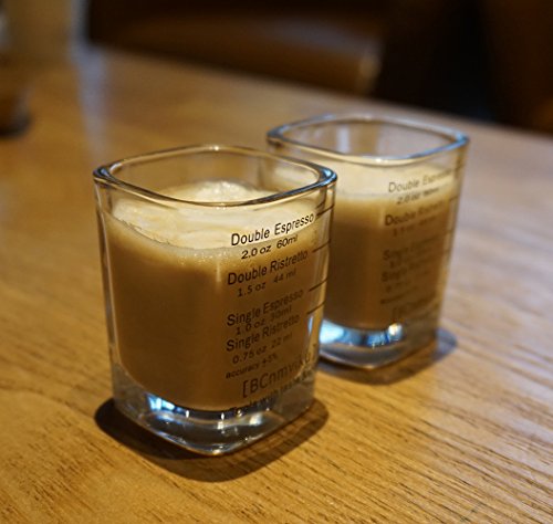 Espresso Shot Glasses Measuring cup Liquid Heavy Glass Wine Glass Shot Glass 26-Incremental Measurement 2 OZ 2 Features 60ML (Sturdy-2 pack)