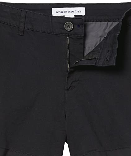 Amazon Essentials Women's Mid-Rise Slim-Fit 3.5 Inch Inseam Khaki Short, Black, 6
