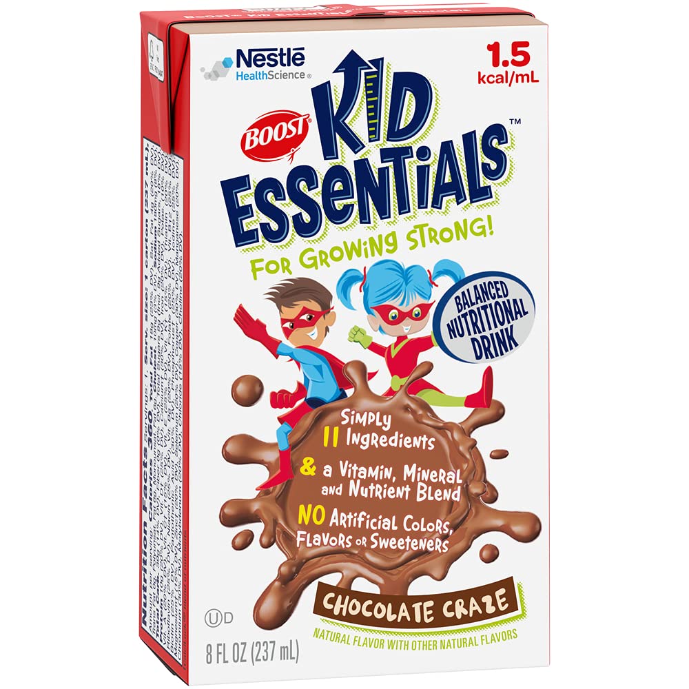 Boost Kid Essentials 1.5 Balanced Nutritional Drink, Vitamin, Mineral and Nutrient Blend (Chocolate Craze, 8 Fl Oz (Pack of 27))