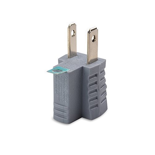 Cable Matters [UL Listed] 3-Pack 2 Prong to 3 Prong Outlet Adapter in Gray (3 Prong to 2 Prong Plug Adapter) - Allows a 2 Prong Outlet to Accept 3 Prong Plugs