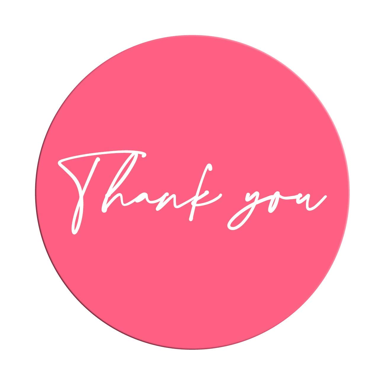 Round Thank You Stickers, Thank You Sticker Supplies for Business Packaging, Bubble Mailers & Bags (1.5'', Light Red)