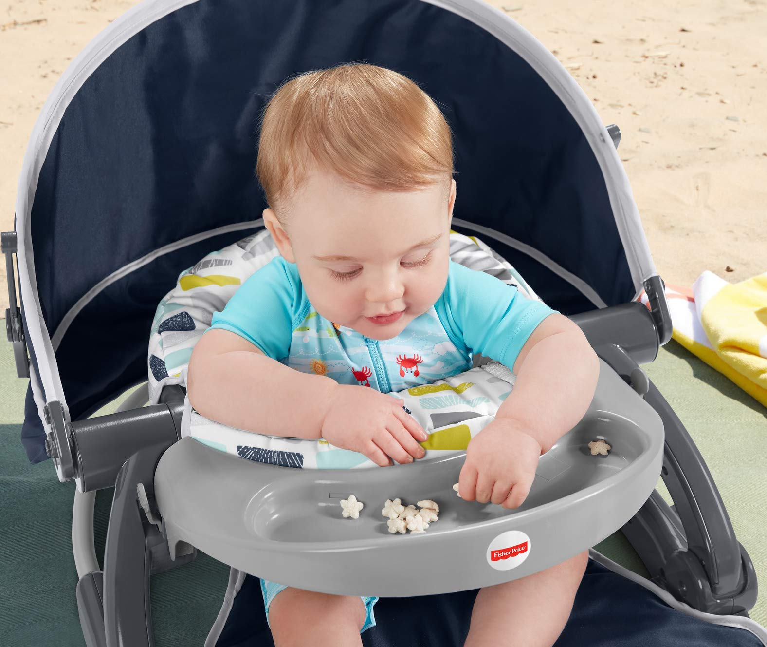 Fisher-Price GNG37 On The Go Sit Me Up Floor Seat, Citron Wedges
